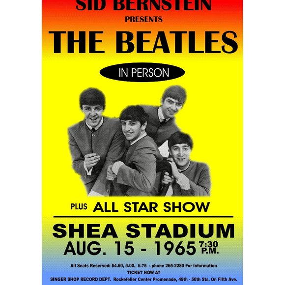 Art | The Beatles Shea Stadium 1965 16 X 24 Inch Concert Poster New ...